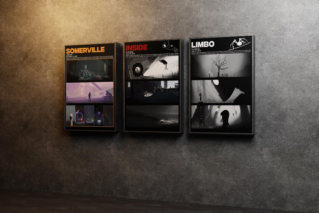 Indie Game Poster Set: Limbo, Inside, Somerville (digital Download) - Etsy