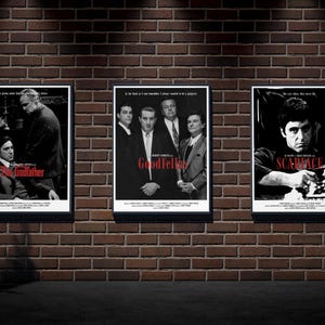 Crime Movie Trilogy Bundle - Digital Download Posters - Scarface ...