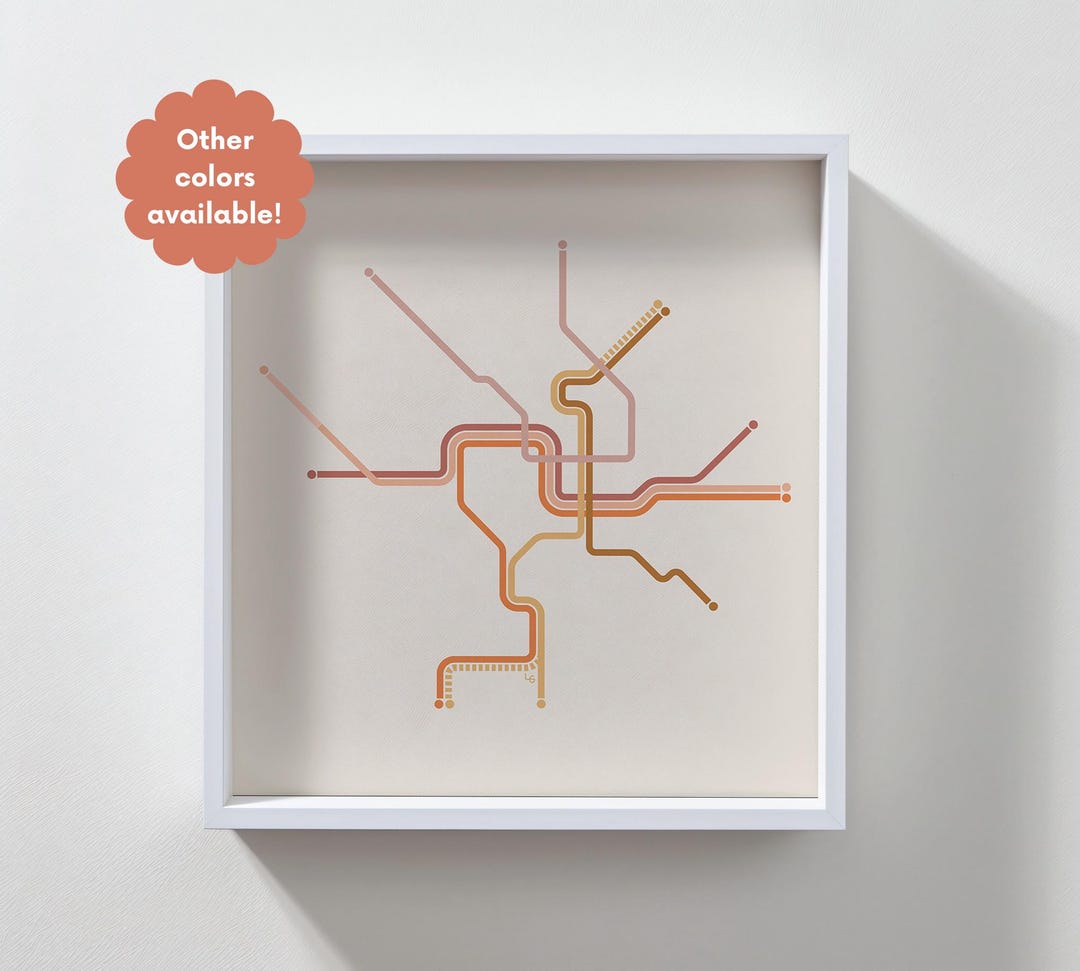 Washington D.C. Metro Map Transit Map Washington D.C. Poster Washington D.C. Print Washington D ...
