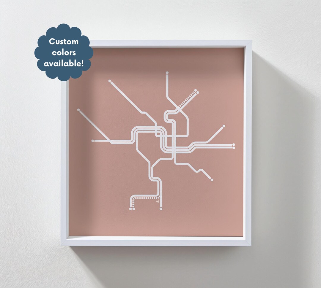 Washington D.C. Metro Map Transit Map Washington D.C. Poster Washington ...