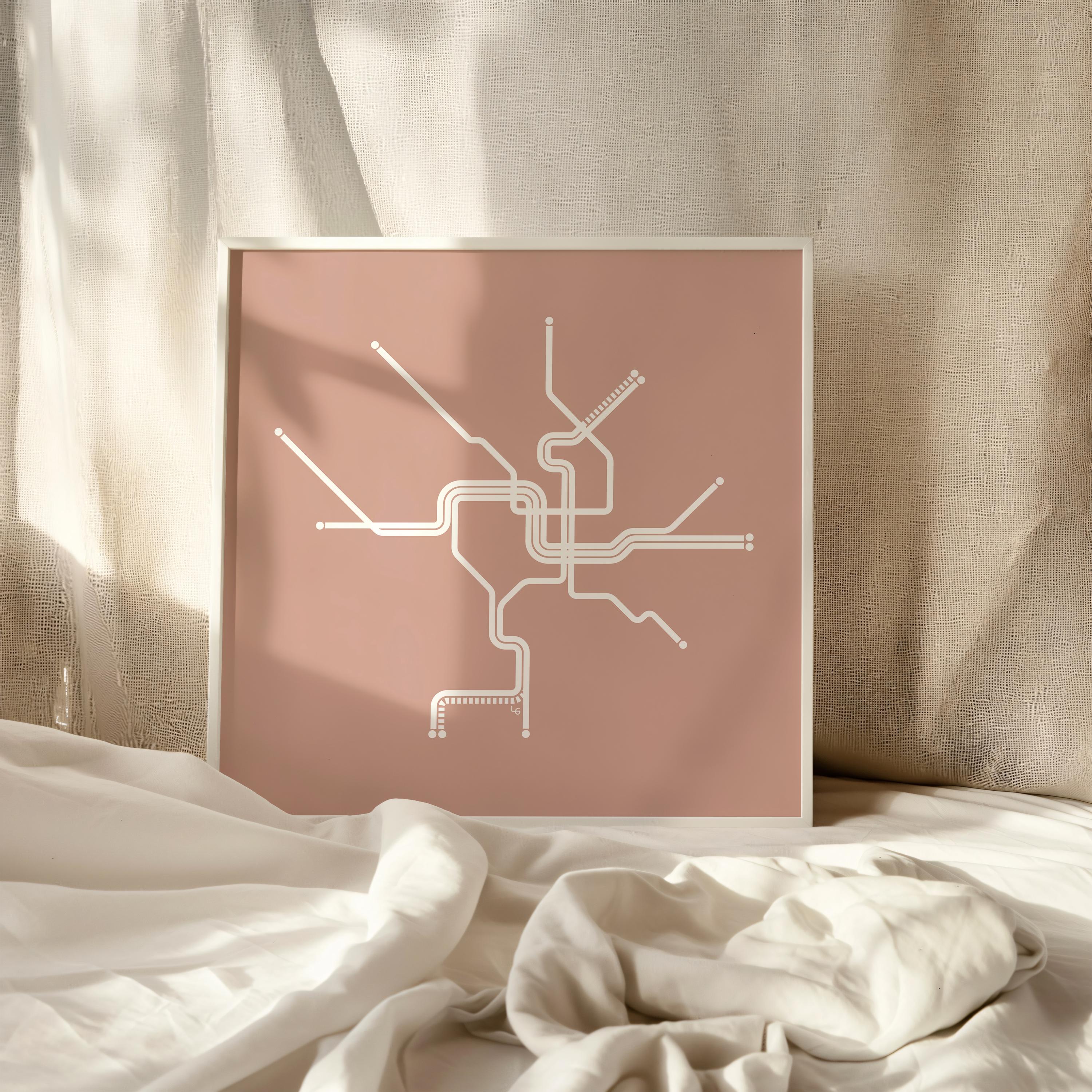 Washington D.C. Metro Map Transit Map Washington D.C. Poster Washington ...