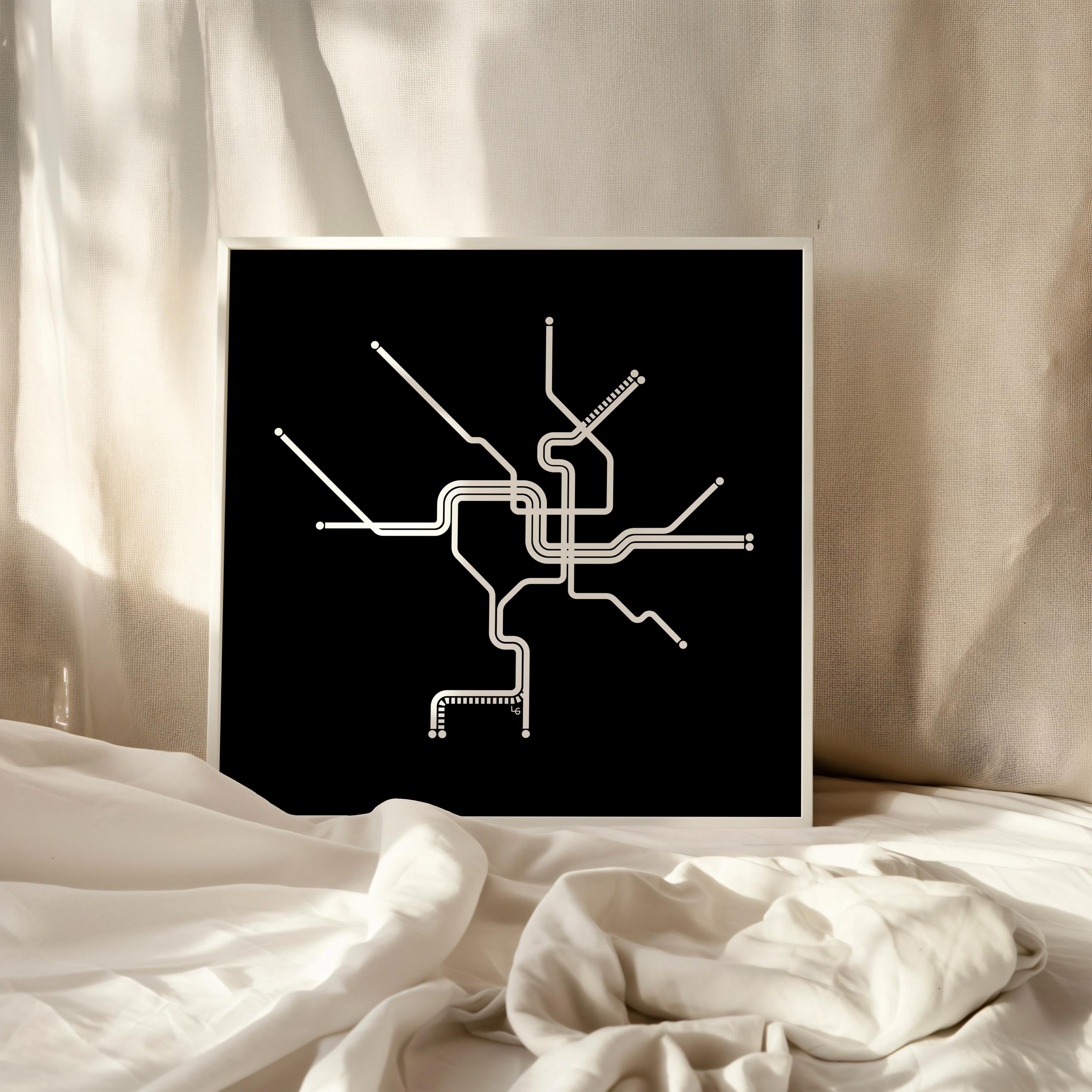 Washington D.C. Metro Map Transit Map Washington D.C. Poster Washington ...