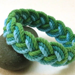 Blue Green Rope Bracelet Turk Head Knot Bracelet 4492 - Etsy
