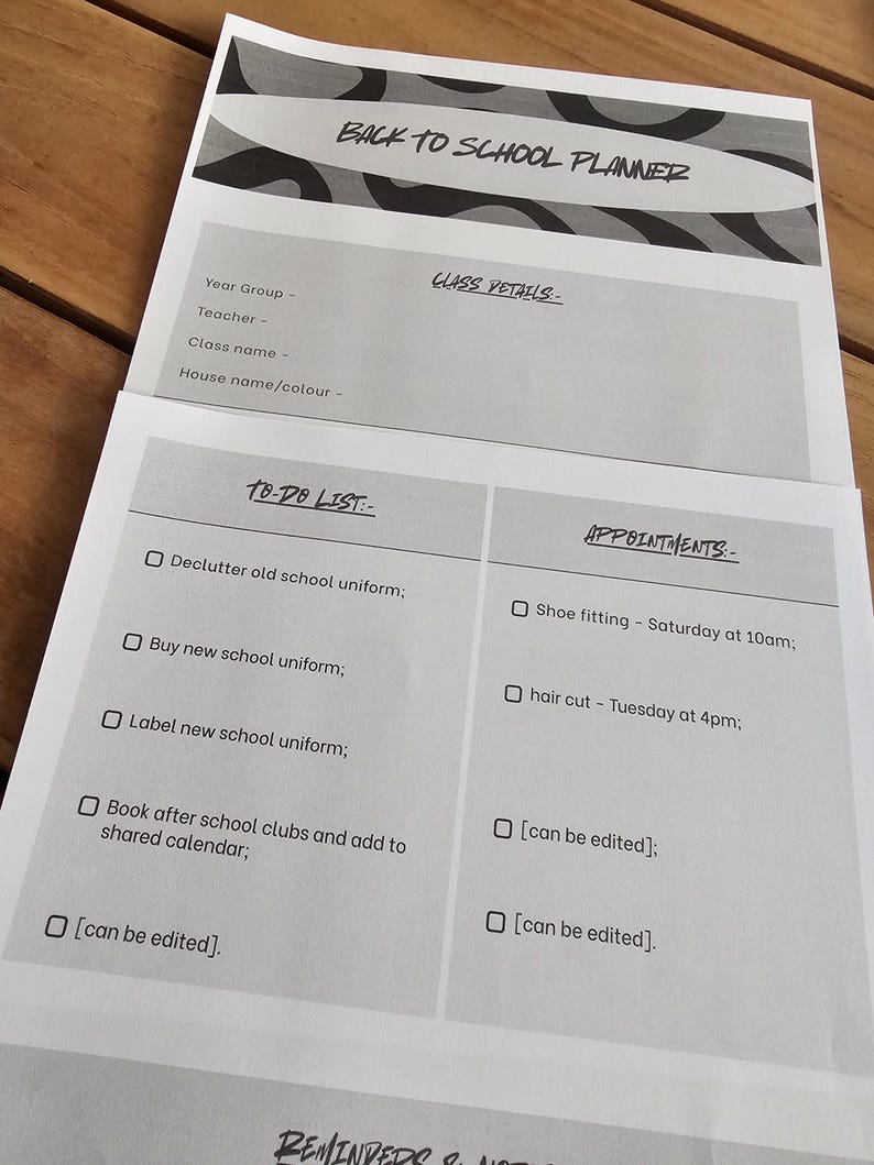 Back to School Planner - Canva Template - Etsy