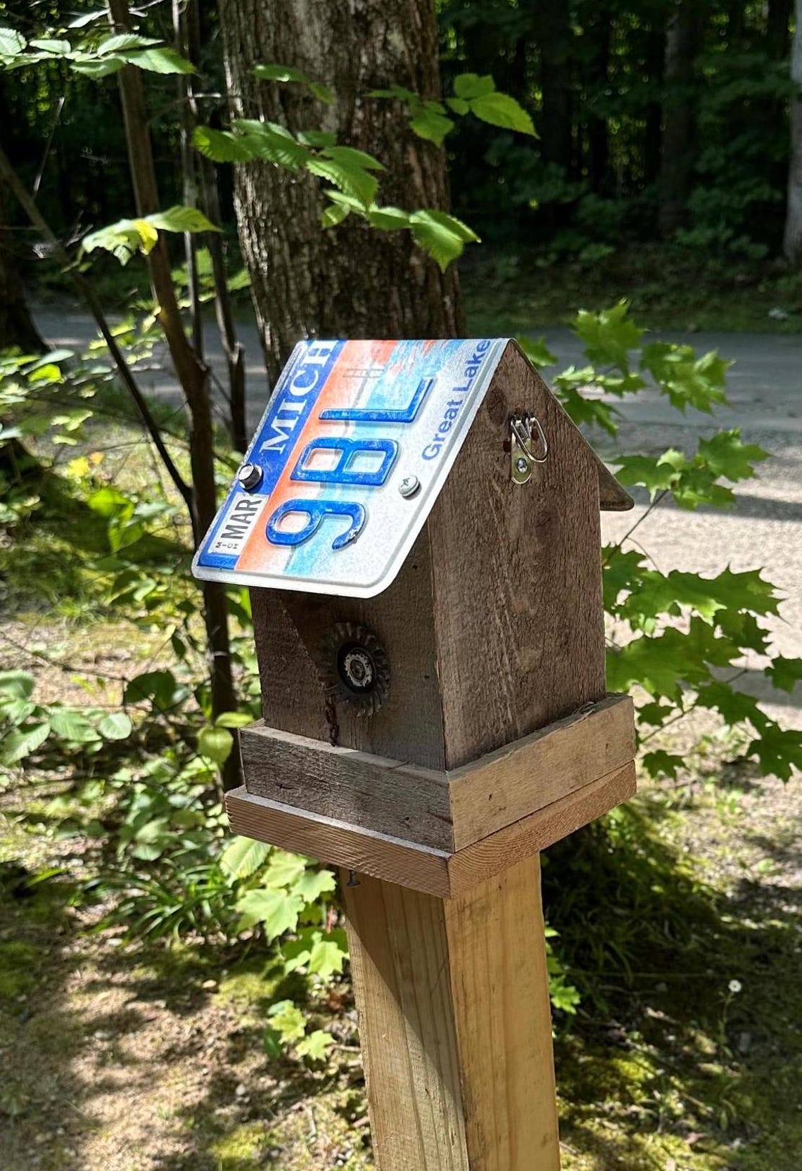 License-plate Bird House is Hand-crafted With Cedar Wood Sourced From a ...