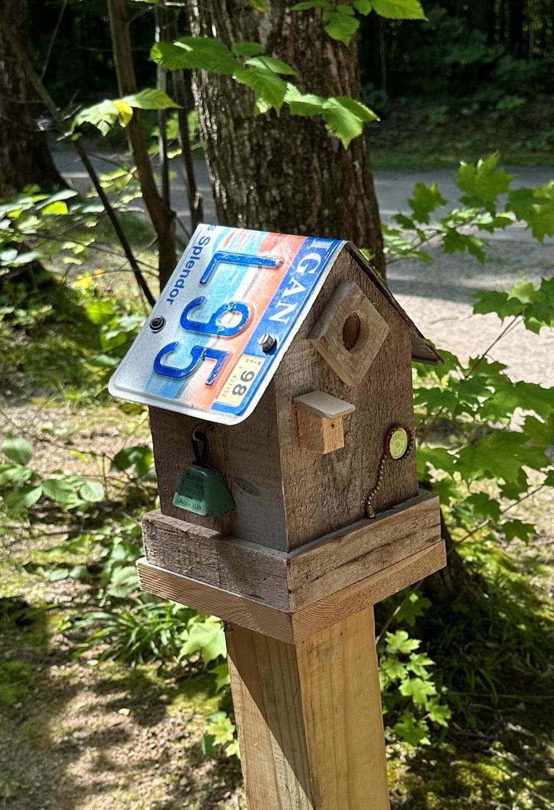 License-plate Bird House is Hand-crafted With Cedar Wood Sourced From a ...