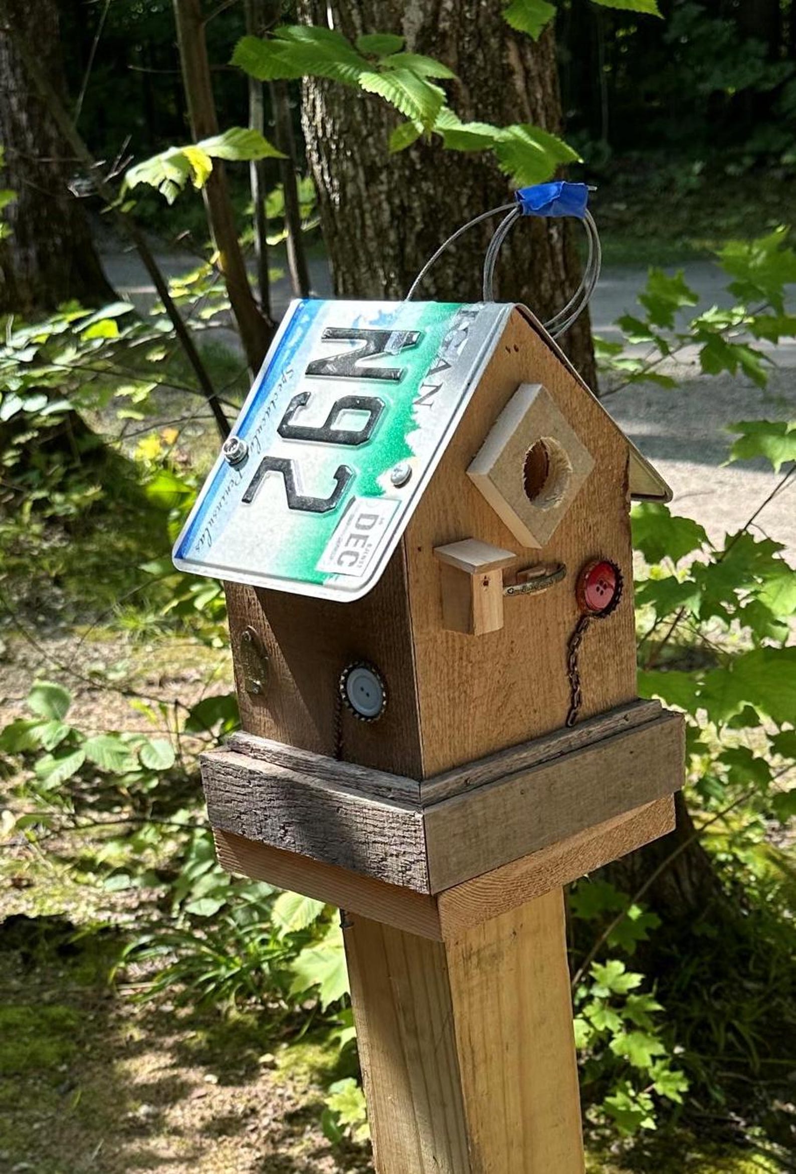 License Plate Bird House Hand-crafted With Cedar Wood Sourced From a ...