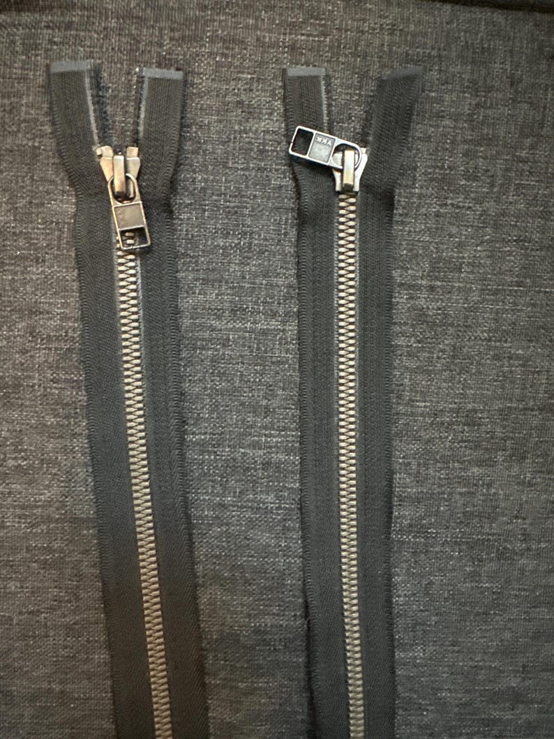 16inch - YKK #5VS Black Metal Separating Zipper – Heavy-duty, Durable ...