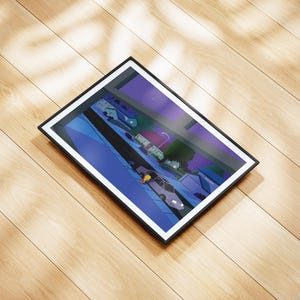 The Simpsons Suburban Night Time Print - Cartoon - Nostalgic Print ...