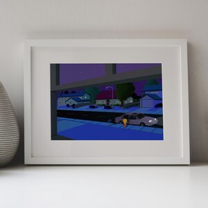 The Simpsons Suburban Night Time Print - Cartoon - Nostalgic Print ...
