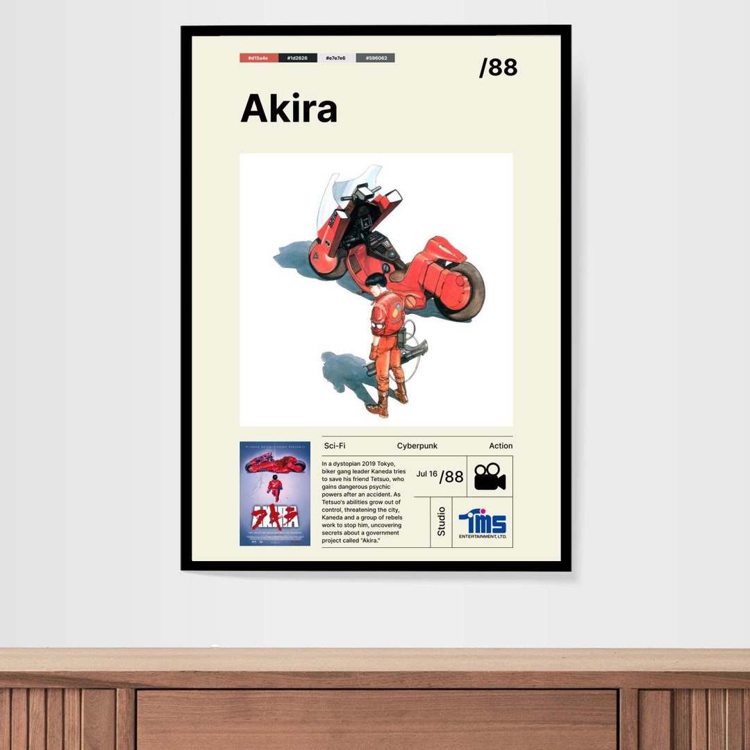Akira Akira 1988 Retro Poster Classic Cyberpunk Anime Movie Vintage Neo ...
