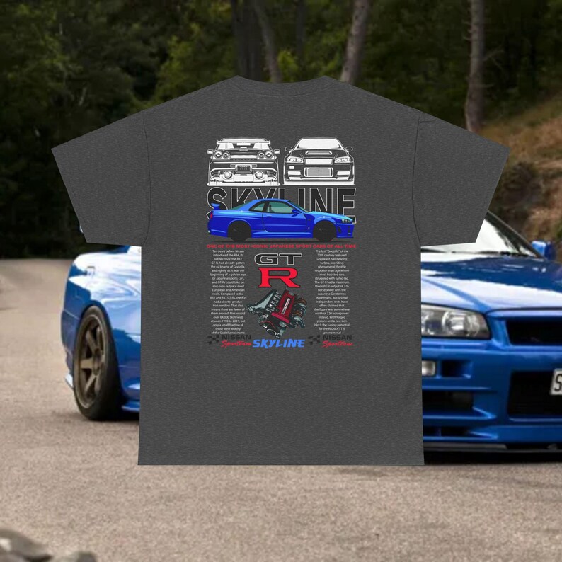 Nissan Skyline GTR R34 T-shirt, JDM Car Enthusiast Gift, Street Racing ...