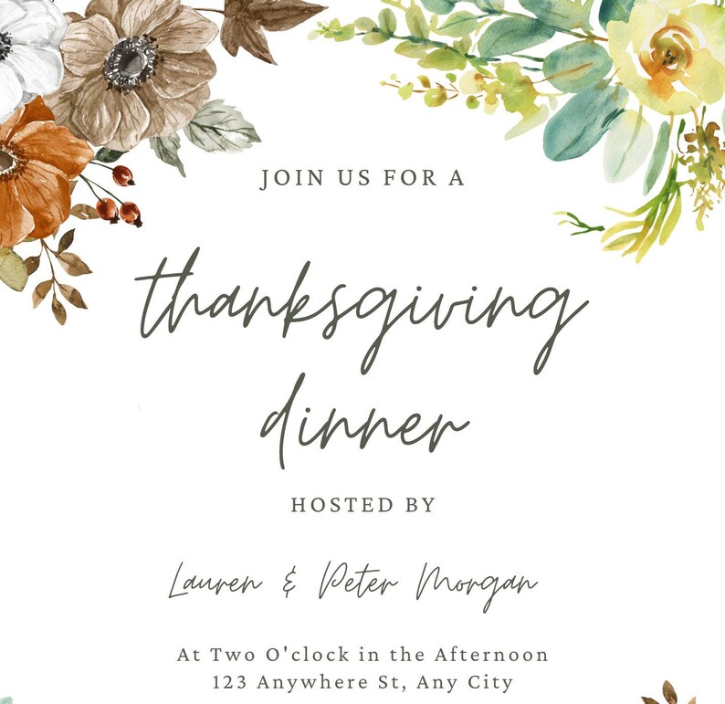 Digital Thanksgiving Templates, Instant Download, Digital Templates ...