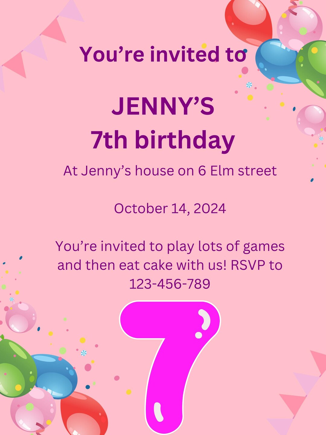 Birthday Invitations, Digital Templates, Printable, Editable in Canva ...