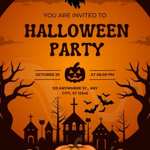 Digital Halloween Templates, Printable, Instant Download, Editable in ...