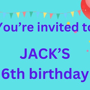 Digital Birthday Party Invitations, Digital Templates, Printable ...