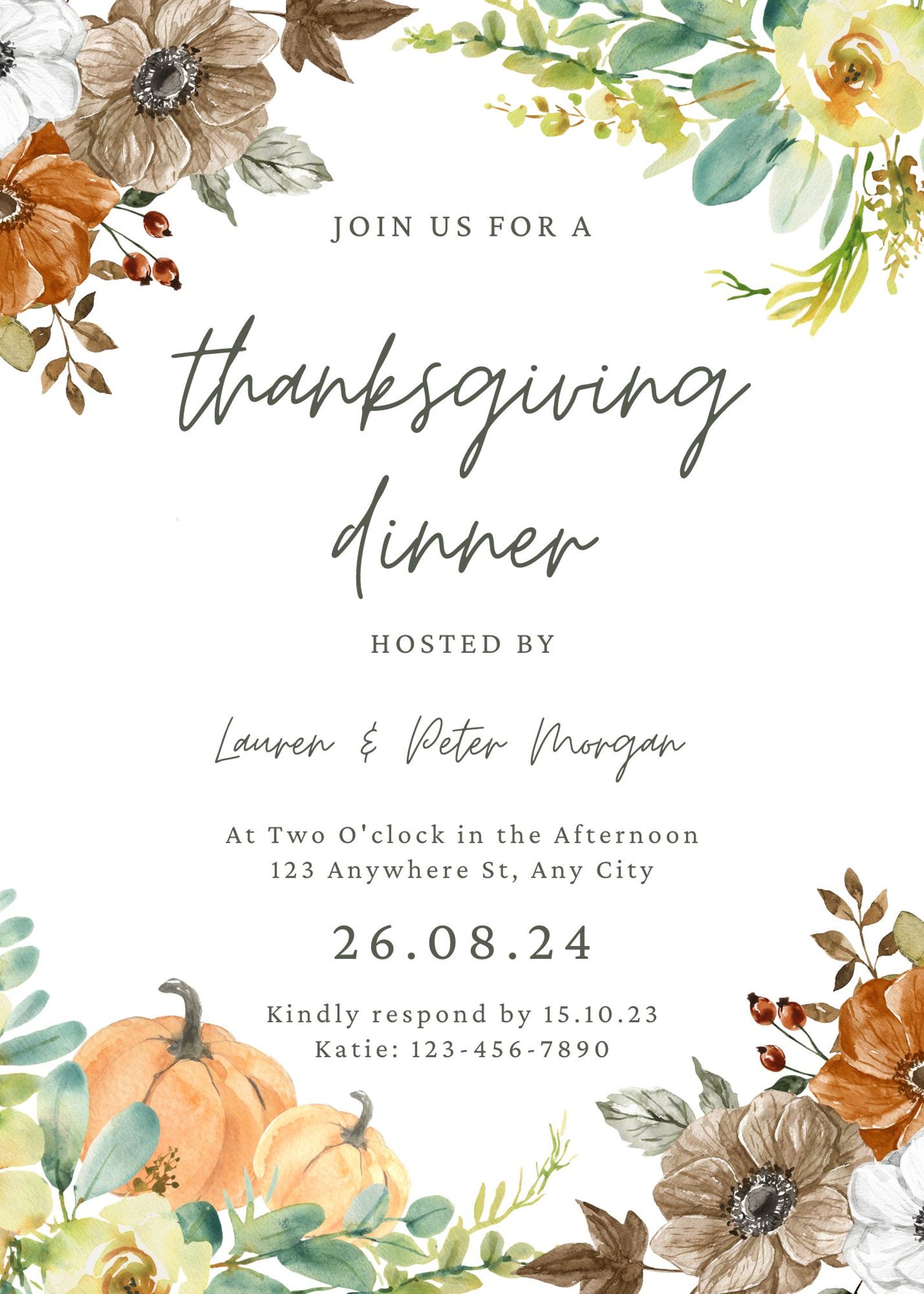Digital Thanksgiving Templates, Instant Download, Digital Templates ...