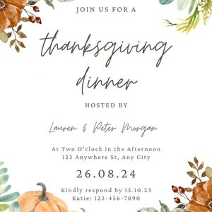 Digital Thanksgiving Templates, Instant Download, Digital Templates ...