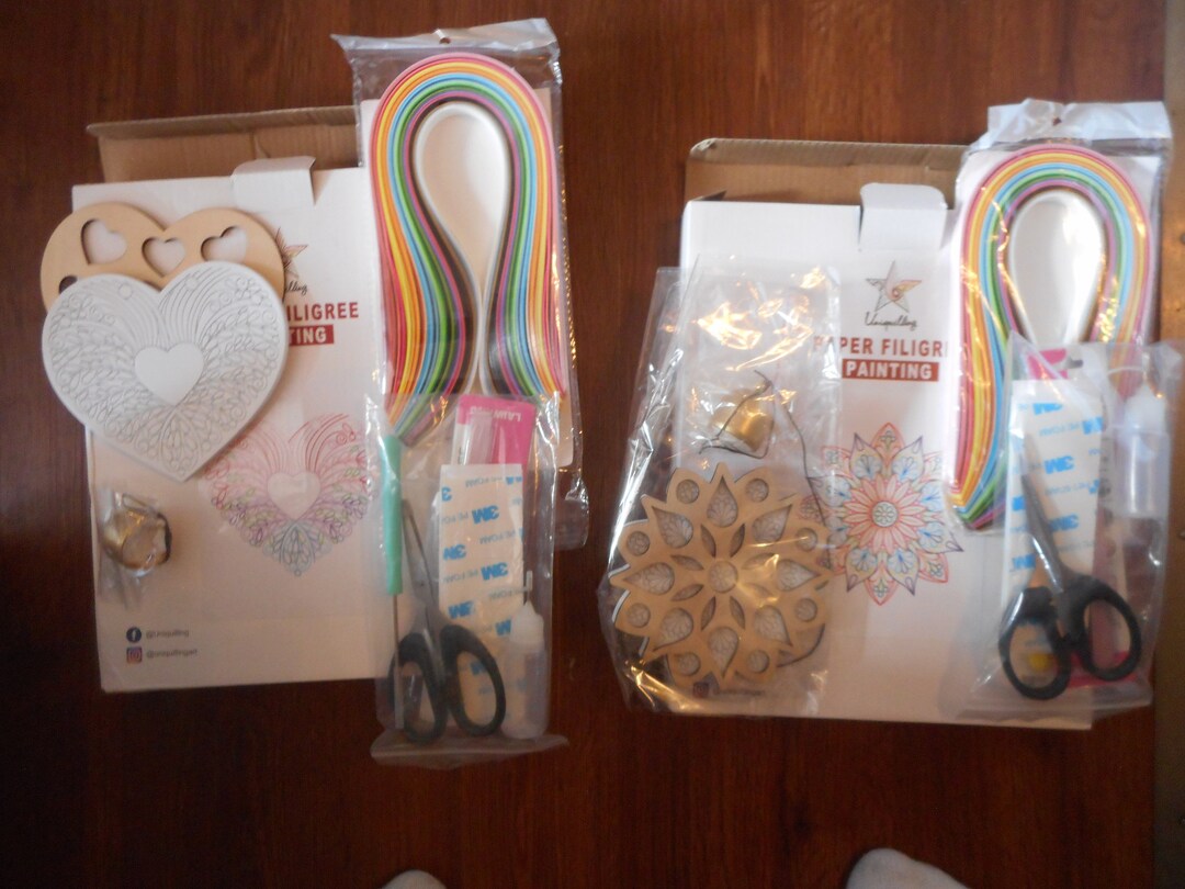 Unquilling Paper Filigree Kit Mandala Wind Chime and Heart Windchime - Etsy