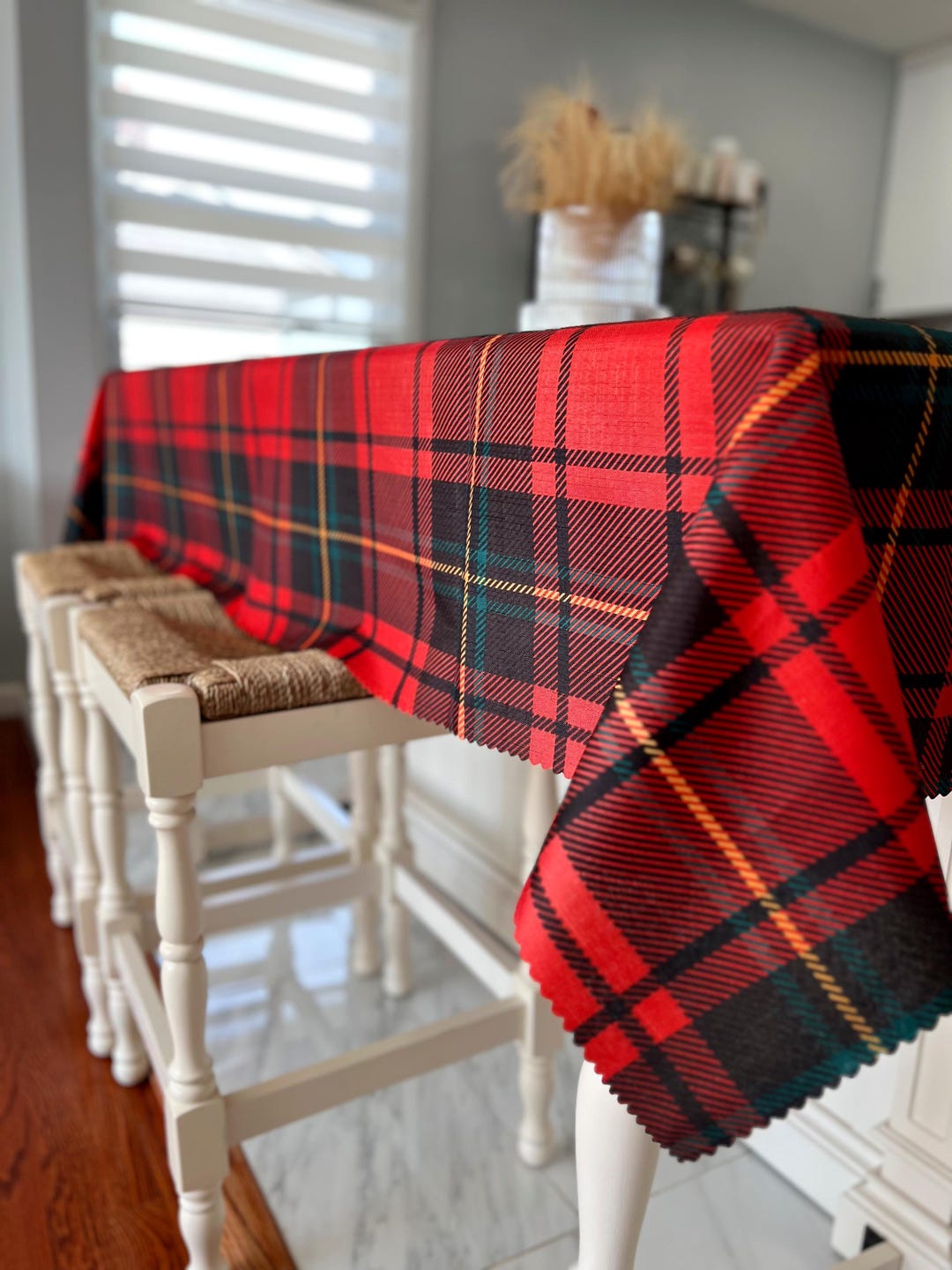 Buffalo Plaid Tablecloth 63x87 Inch Washable, Wrinkle Resistant Holiday ...