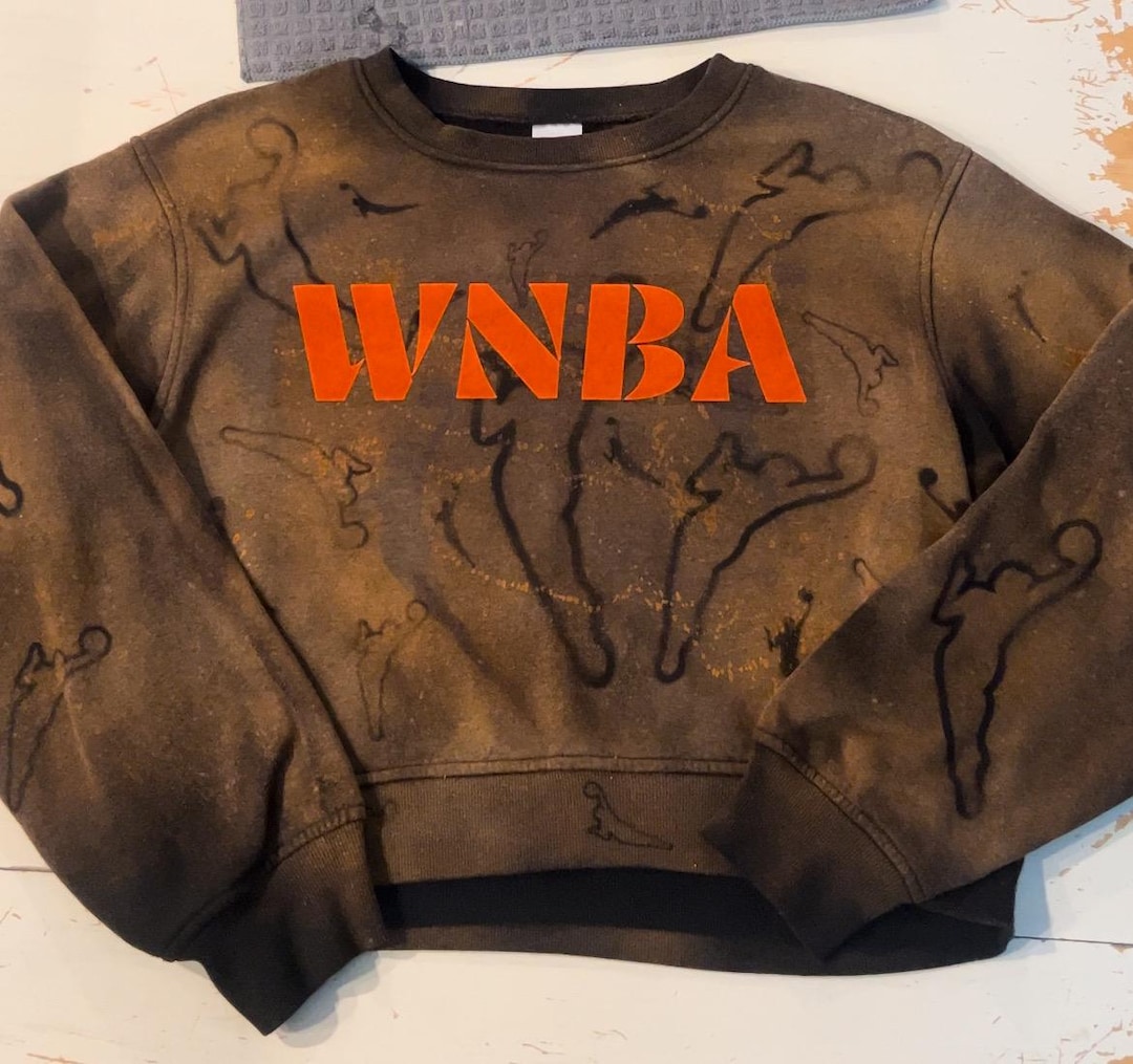 Handmade Wnba-inspired Bleached Cropped Crewneck | Custom Women’s ...