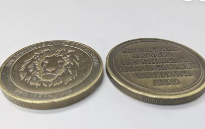 Armor of God High Relief Boldness Courageous Coin Boldness Coin Lion ...