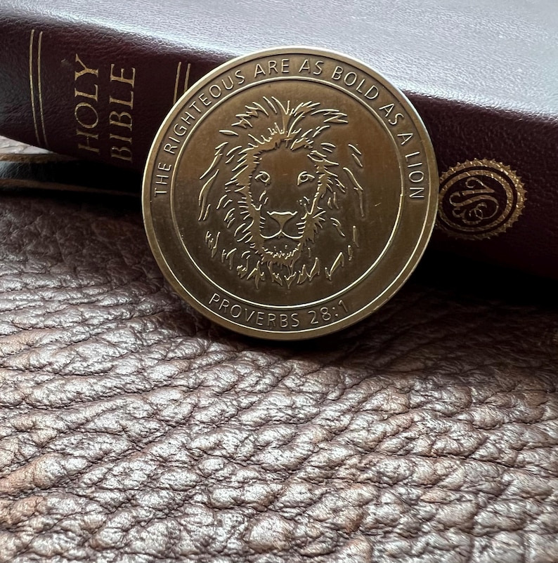 Armor of God High Relief Boldness Courageous Coin Boldness Coin Lion ...