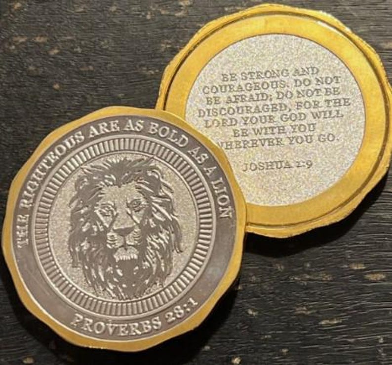 Armor of God Boldness Courageous Coin Boldness Coin Lion Coin Proverbs ...