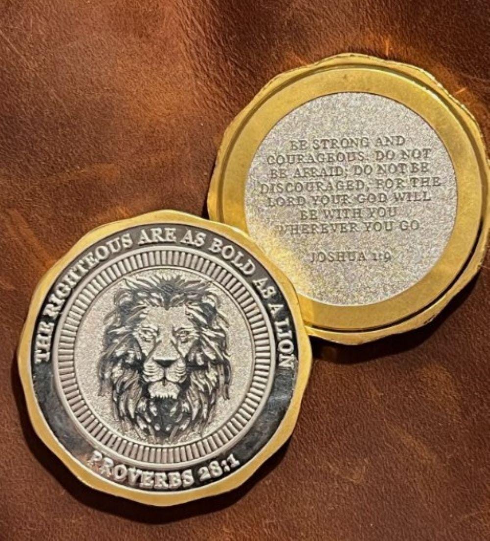 Armor of God Boldness Courageous Coin Boldness Coin Lion Coin Proverbs ...