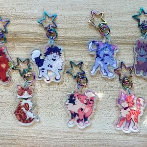 Warrior Cat Protagonist-inspired Holographic Acrylic Keychains - Etsy