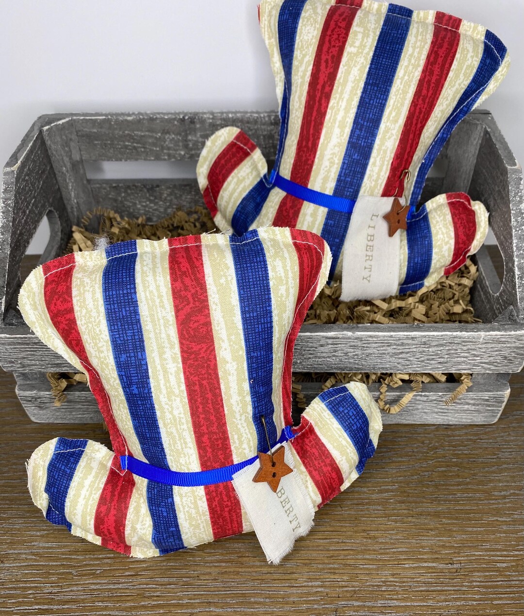 Stuffed Fabric “uncle Sam Hat” With Embellishments, Patriotic, 4th of ...