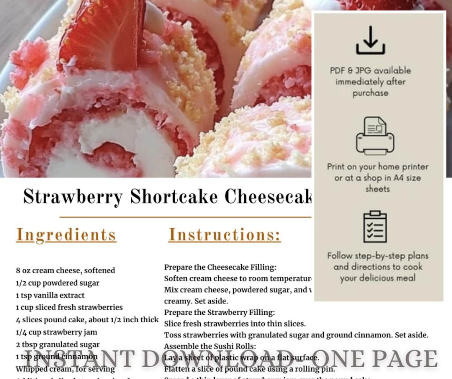 Beste Recipe for Strawberry Shortcake Cheesecake Dessert Sushi Rolls ...