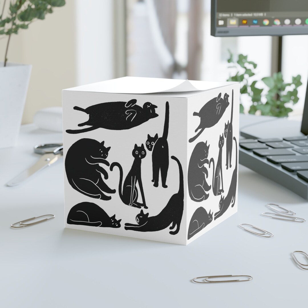Lounge Cats Note Cube, Sticky Note Cube, Home Office Stickies ...
