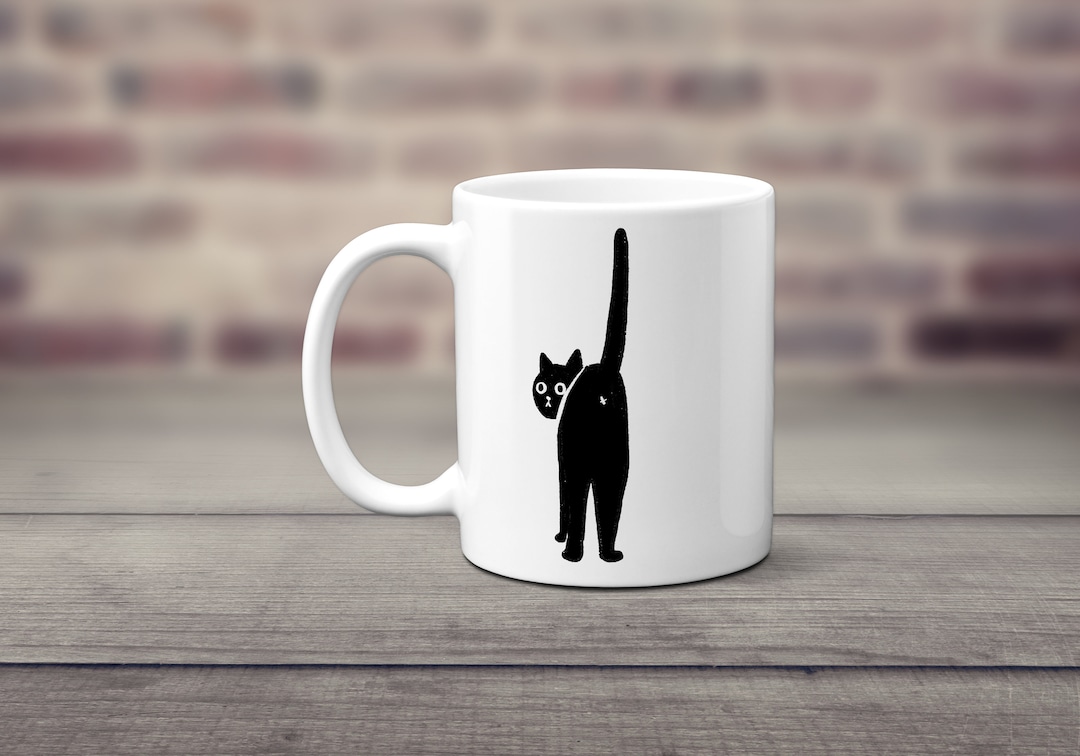 Cat Butt Mug, Black Cat Mug, Silly Gift, Funny Pet Lover Gift - Etsy