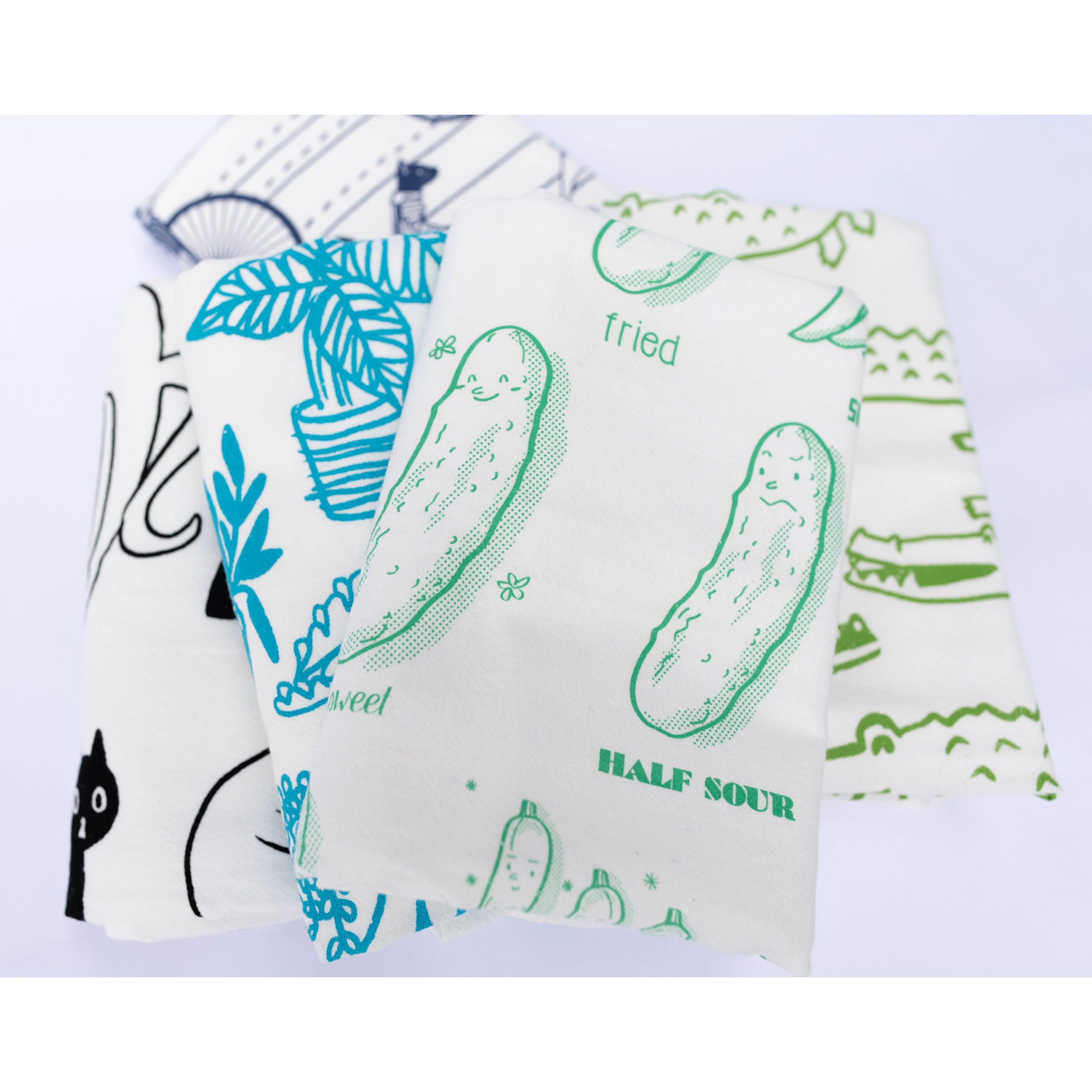 Pickle Towel Pickle Flour Sack Towel Pickle Dishcloth | Etsy