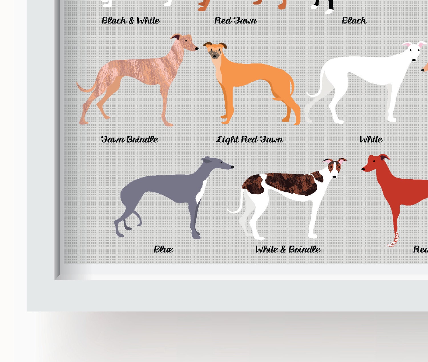 Greyhound Dog Art Print - Greyhound Chart Wall Art - Dog Lover Art ...