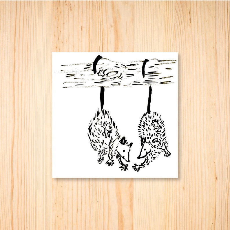 Opossum Art Print - Opossum Love Print, Possum Friends, Opossums High ...