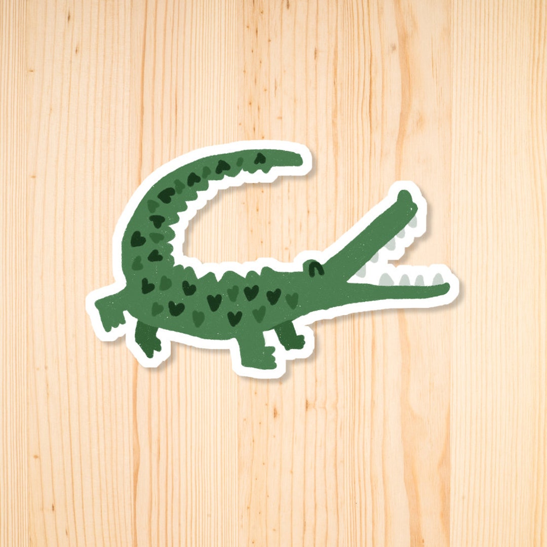 Happy Gator Sticker, Illustrated Gator Sticker, Laptop Sticker, Bike ...