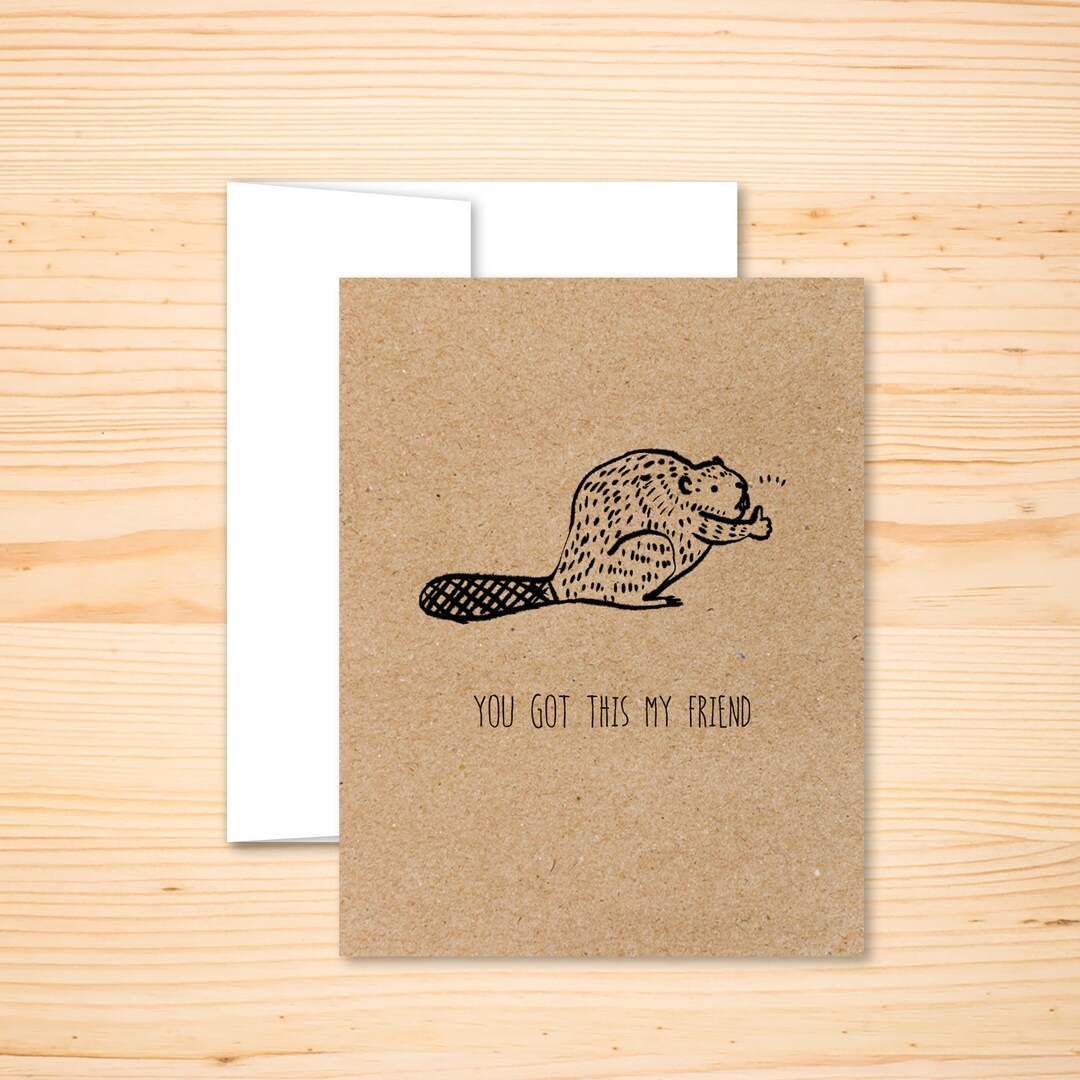 Thumbs up Beaver Greeting Card, Good Luck You Got This, Friendly ...