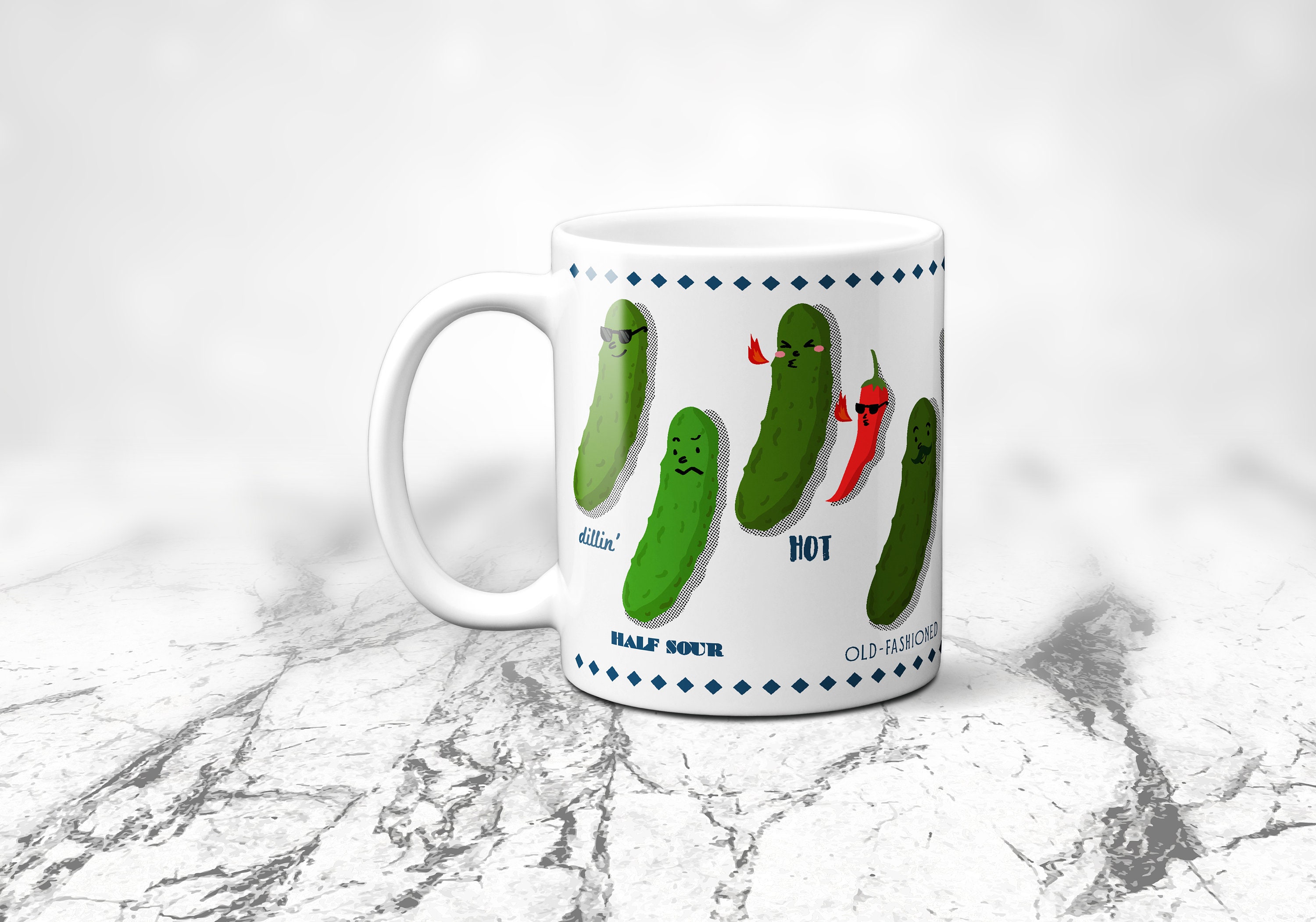 Pickle Coffee Mug Pickle Variety Illustration Gift for - Etsy
