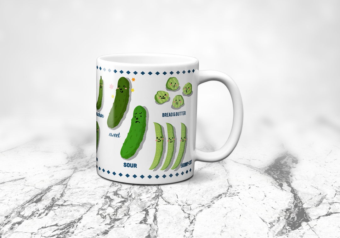 Pickle Coffee Mug, Pickle Variety Illustration, Gift for Pickle Lover ...