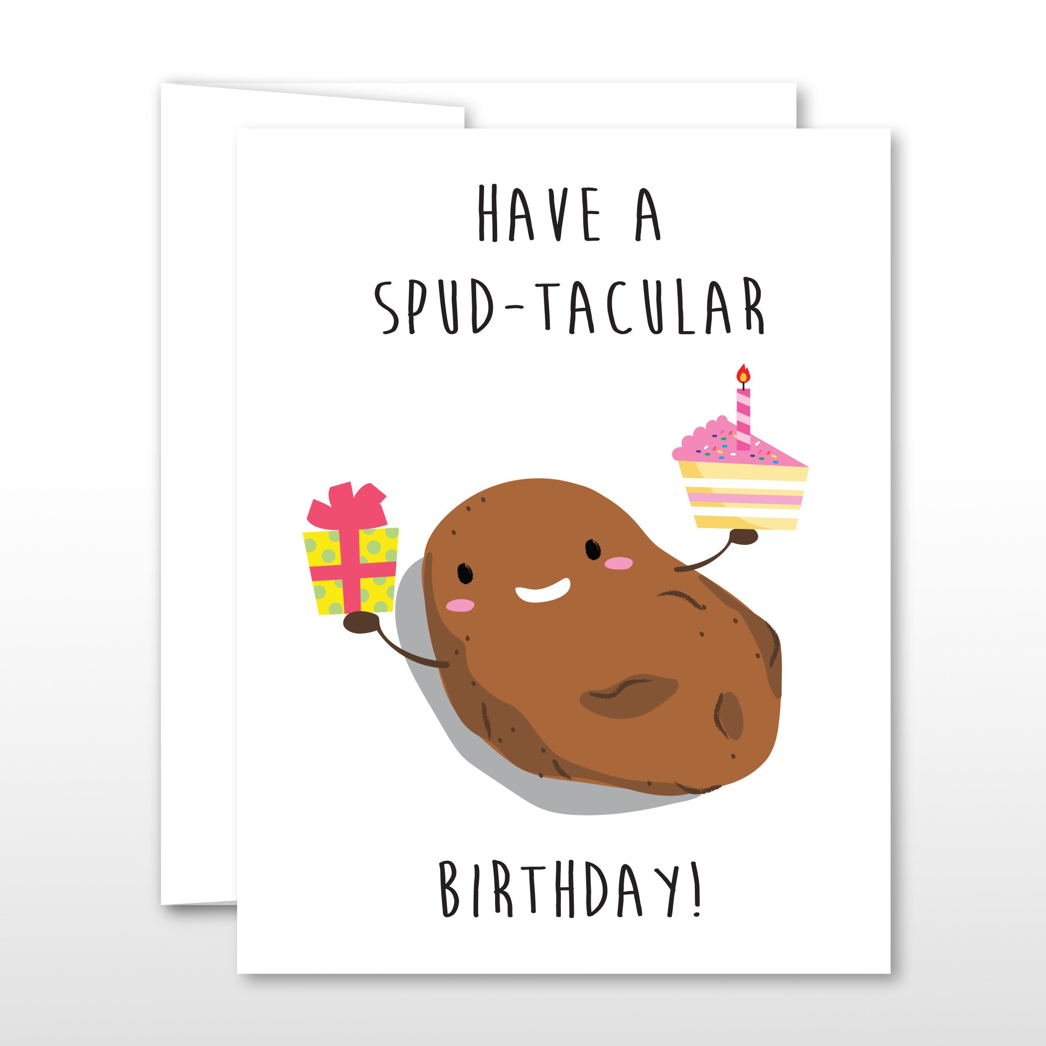 Have a Spud-tacular Birthday - Birthday Card Potato Card Word Pun Card ...