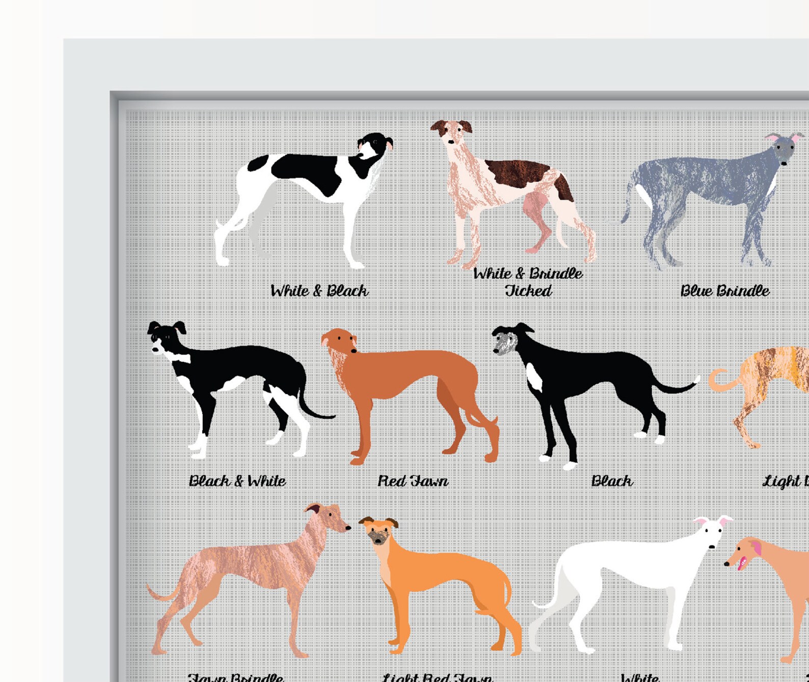 Greyhound Dog Art Print Greyhound Chart Wall Art Dog Lover - Etsy