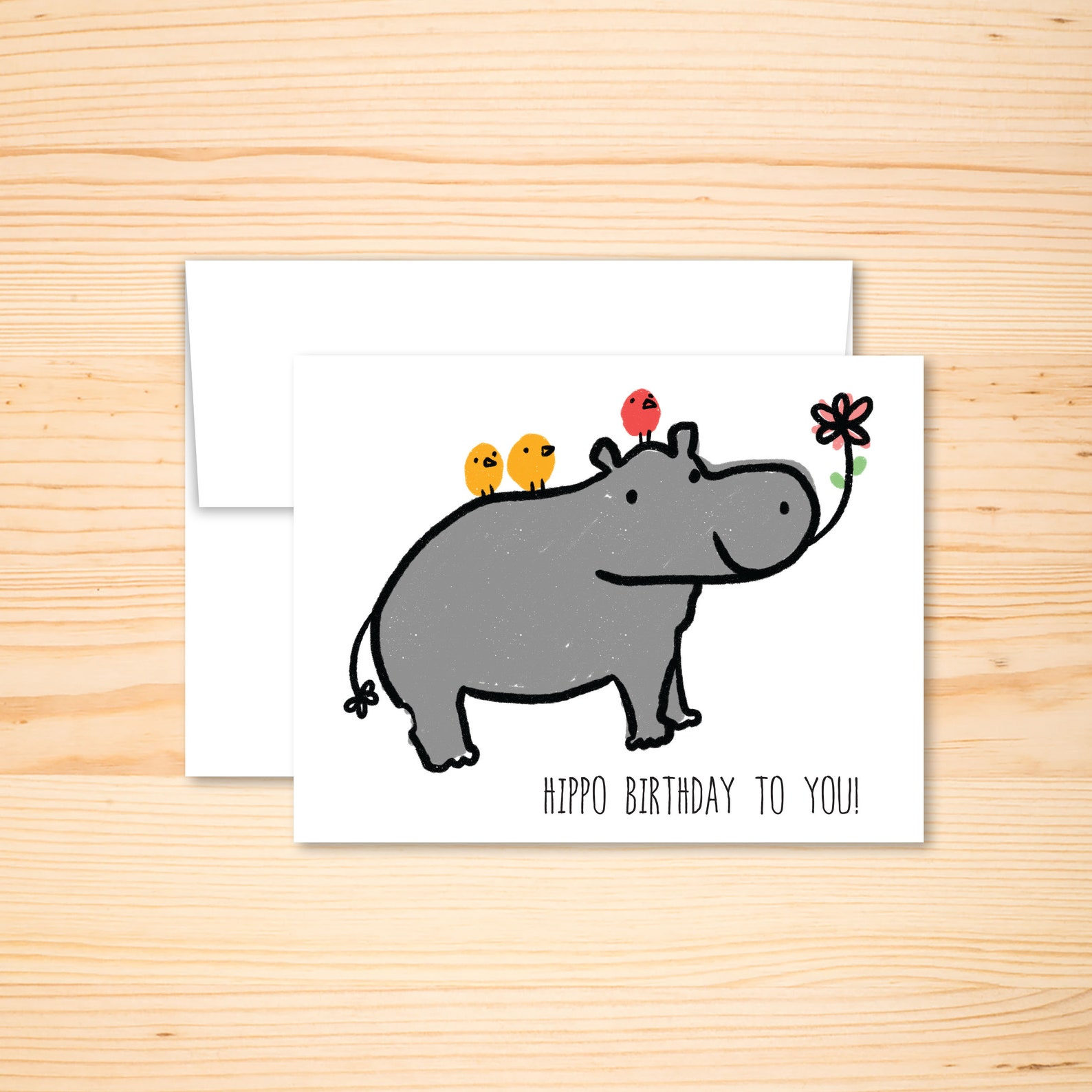Hippo Birthday to You! - Birthday Card Word Pun Card - Happy Hippo ...