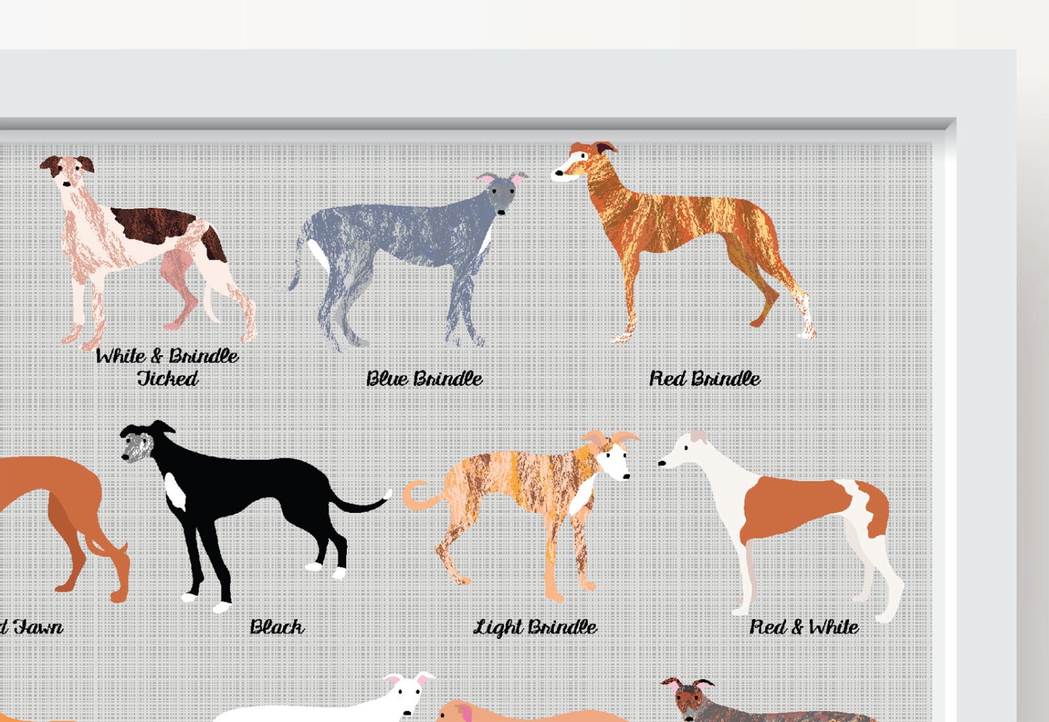 Greyhound Dog Art Print Greyhound Chart Wall Art Dog Lover - Etsy