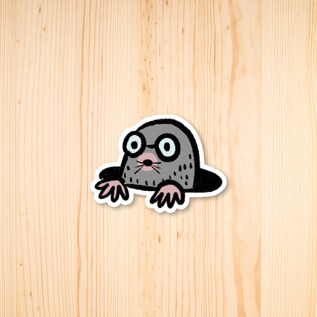 Mole Sticker, Burrowing Magoo Mole in a Hole Sticker, Laptop Sticker ...