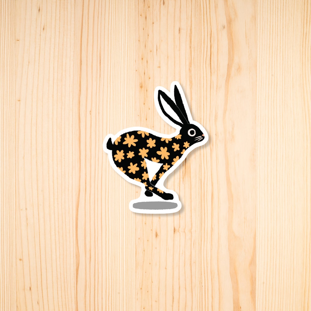 Hopping Bunny Sticker, Animal Lover Sticker, Rabbit Sticker, Laptop ...