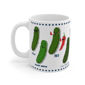 Pickle Coffee Mug, Pickle Variety Illustration, Gift for Pickle Lover ...