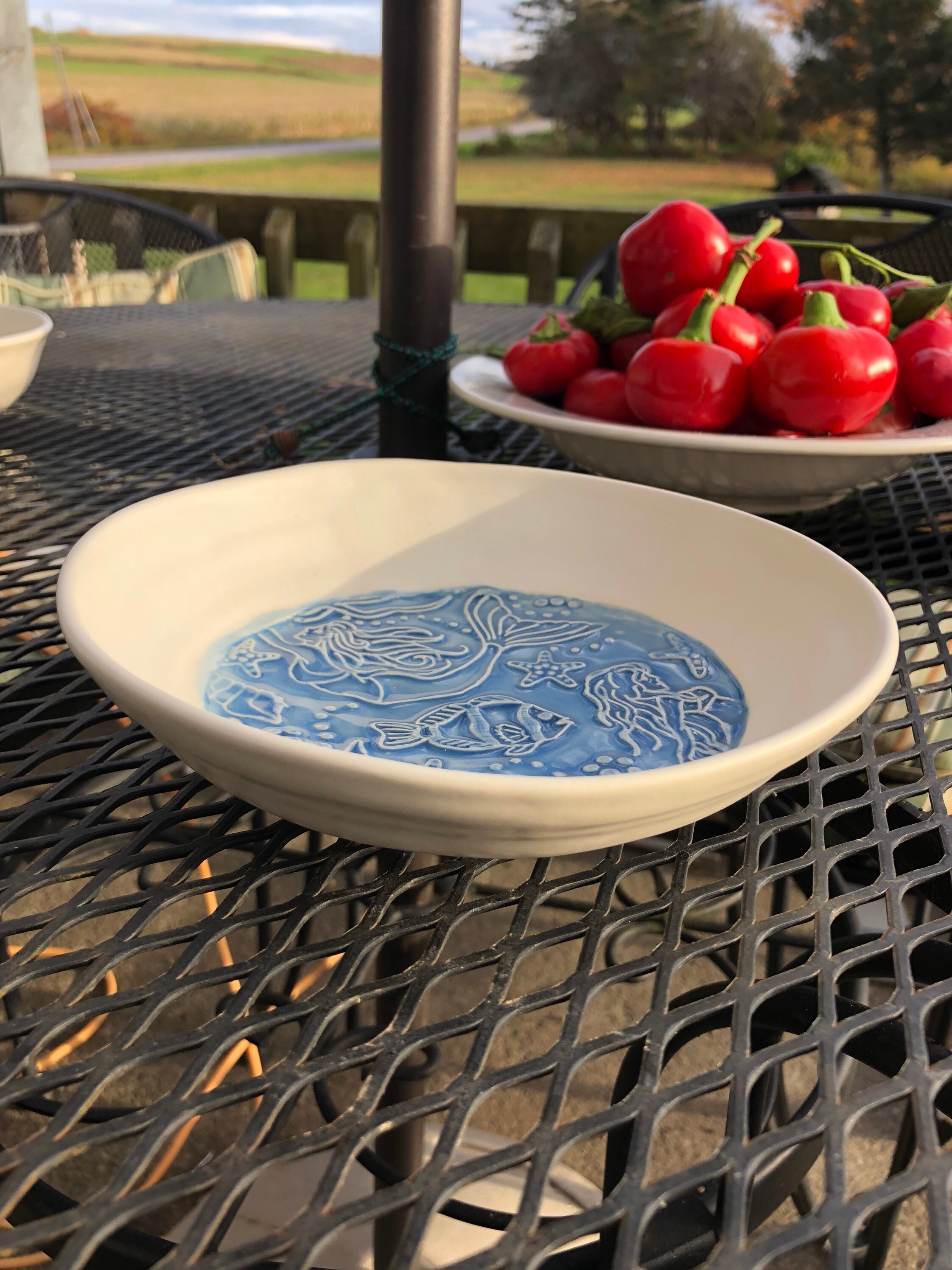 Handmade Pottery Mermaids Under the Sea Medium Bowl - Etsy