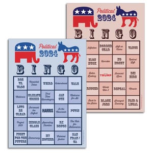 Political Bingo 2024 harris & Trump Cards, Set of 6 Digital Files ...